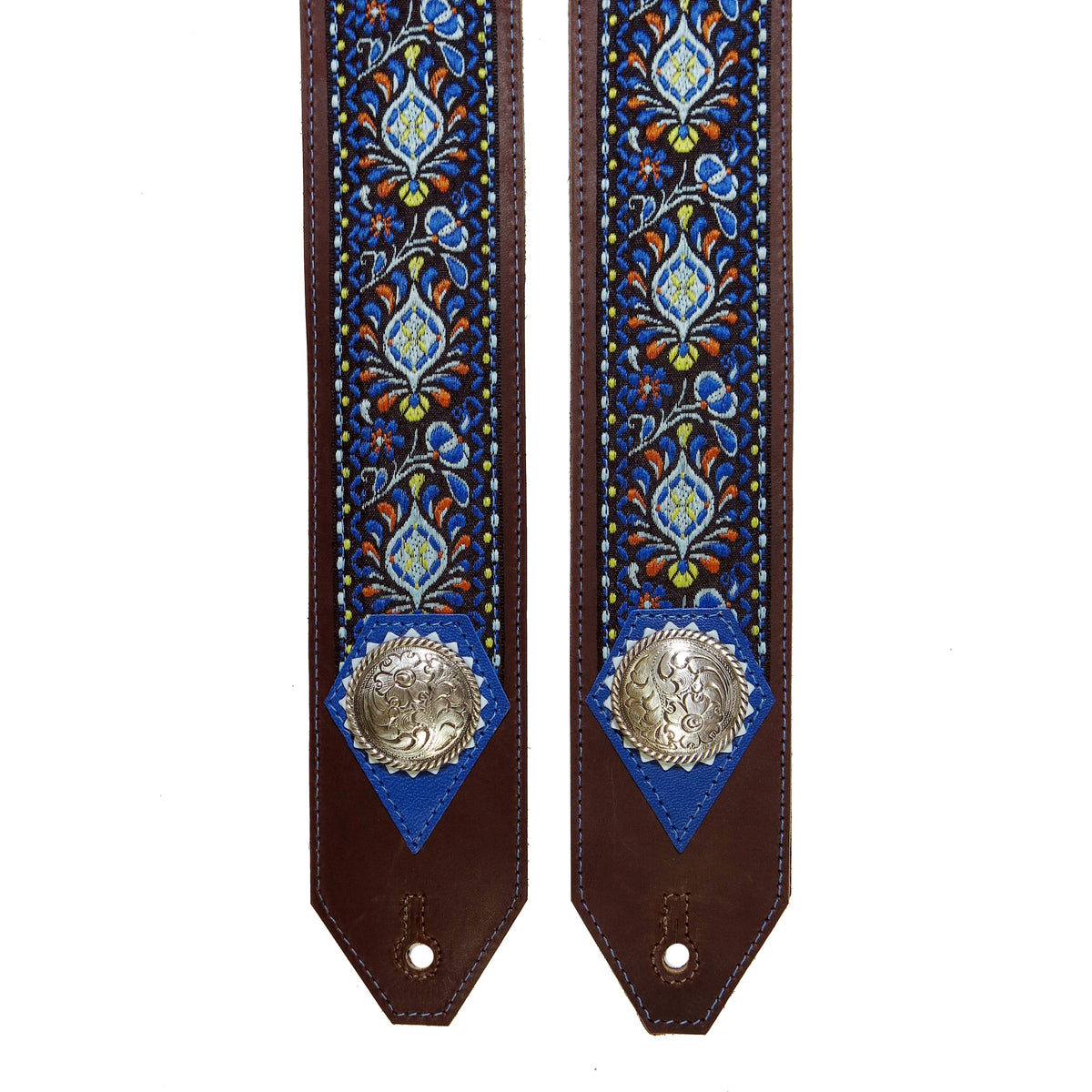 OOAK Textile and Concho Guitar Strap – jerihartstraps