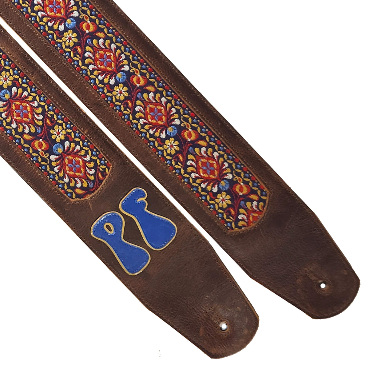 Vintage Jacquard & Initials Custom Guitar Strap – jerihartstraps