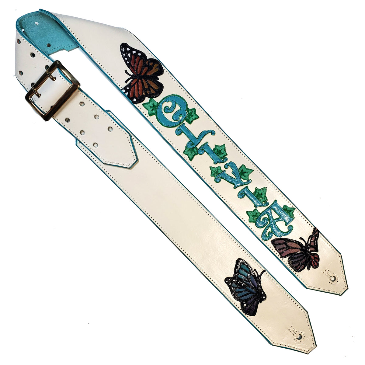 Olivia Custom Name Guitar Strap – jerihartstraps