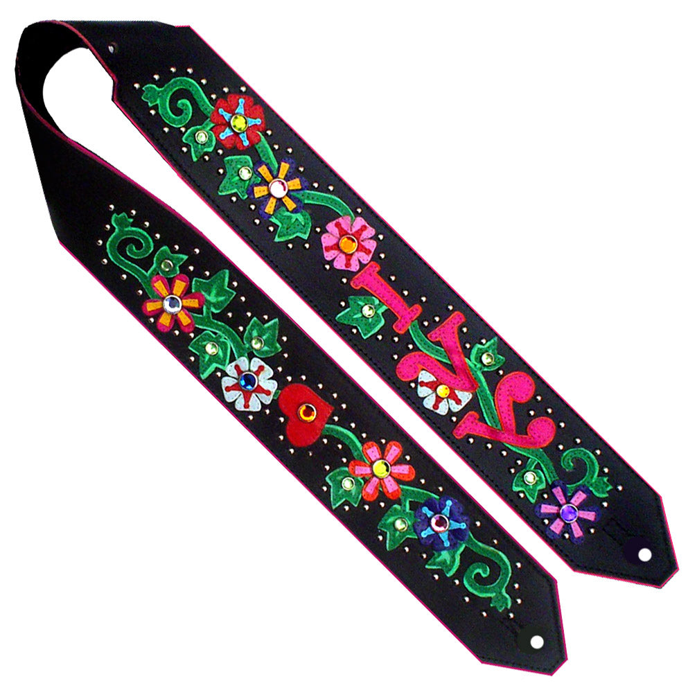 Flowers and Ivy Custom Guitar Strap – jerihartstraps